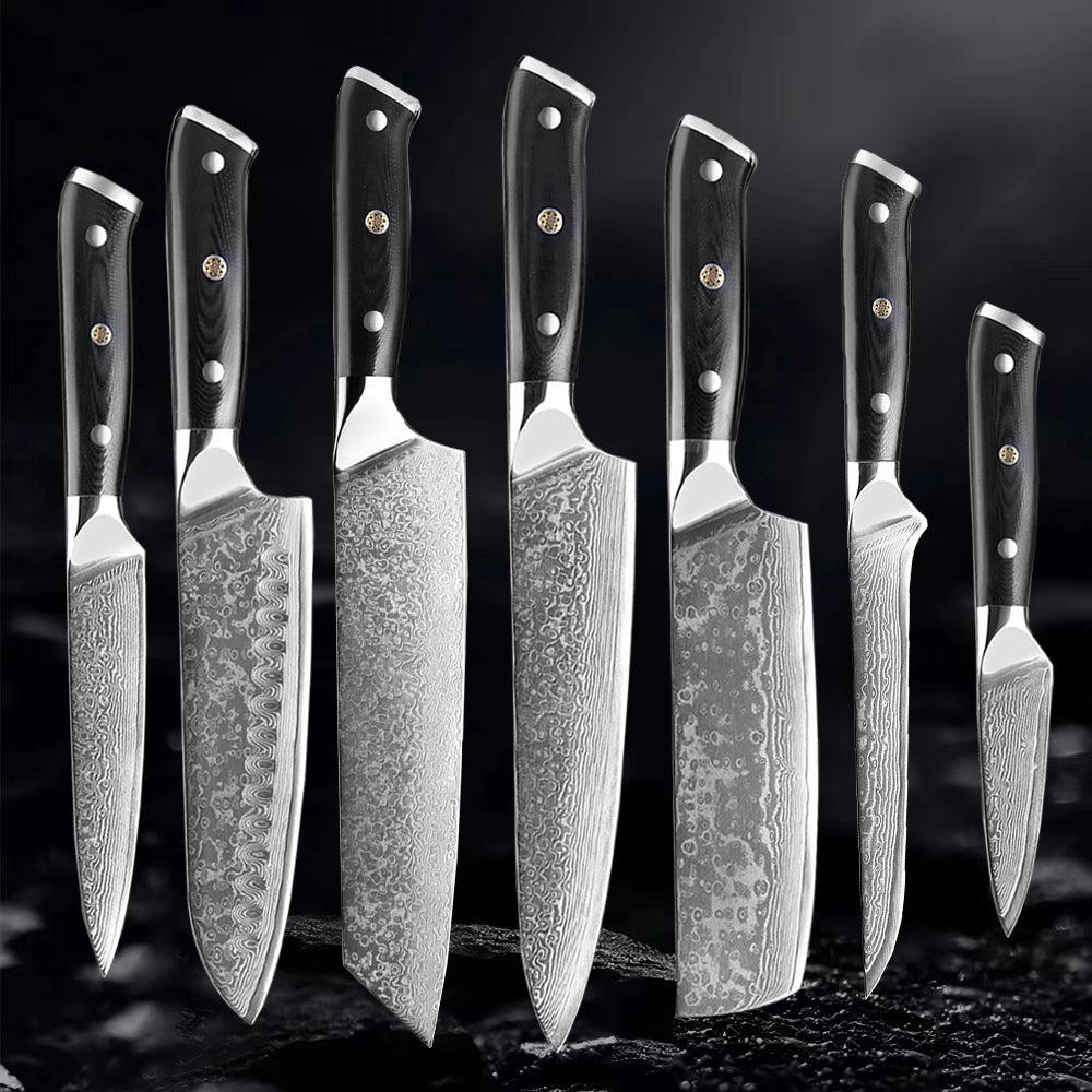 Akarui (あかるい) Japanese Santoku Chef Knife with Ebony Handle – Sakuto Knives